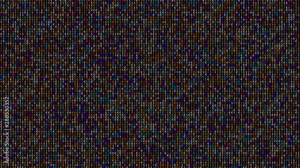 Binary code with currency signs.Abstract seamless loop animation of ...