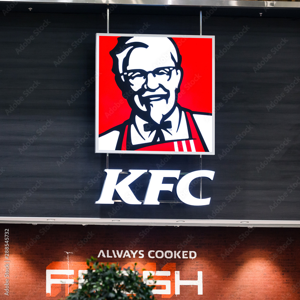 Kentucky Fried Chicken (KFC) Sign. KFC is a fast food restaurant chain ...