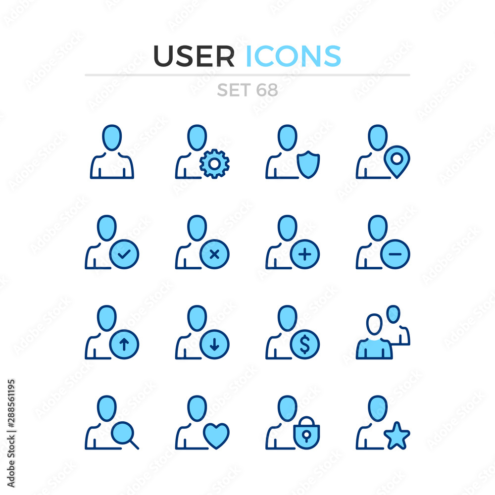 User icons. Vector line icons set. Premium quality. Simple thin line ...
