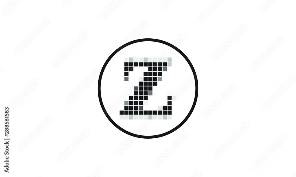 Z Letter Pixel Motion Logo Design, Square Pixel Z Letter Vector Logo ...
