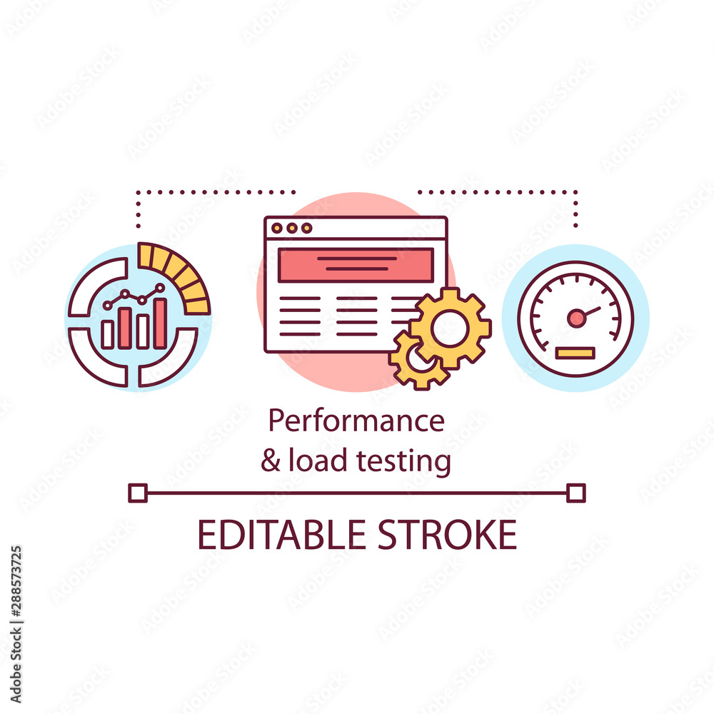 Vecteur Stock Performance and load testing concept icon. Check program ...