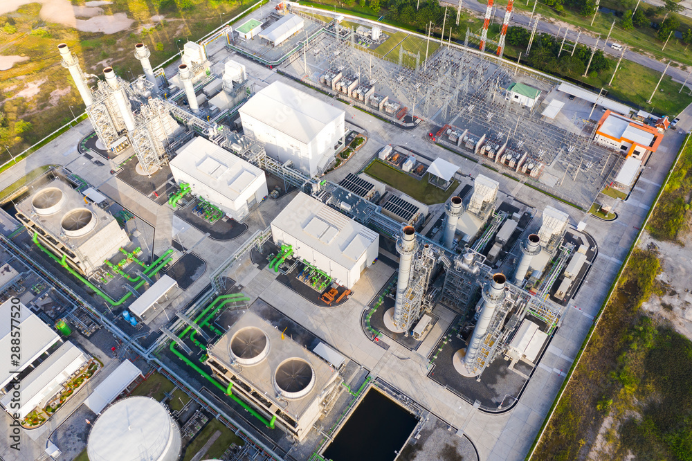 Top view of electric substation,electrical and production Stock Photo ...