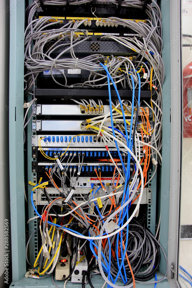 Internet network problem,causing by disorder or tangle of wiring ...