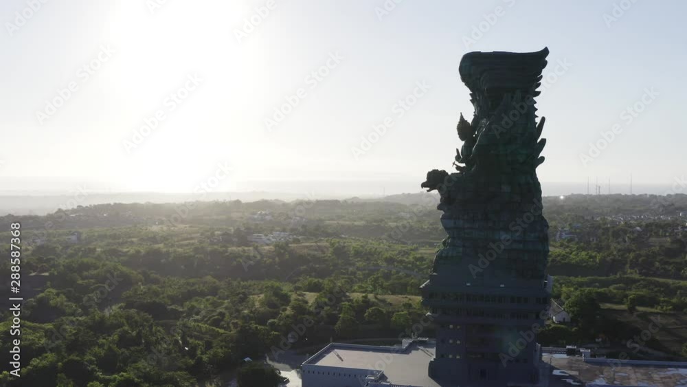 Aerial panoramic view of massive Garuda Wisnu Kencana statue (also GWK ...