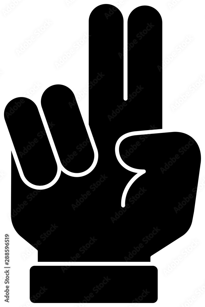 Black Illustration of a cute hand sign Stock Vector | Adobe Stock