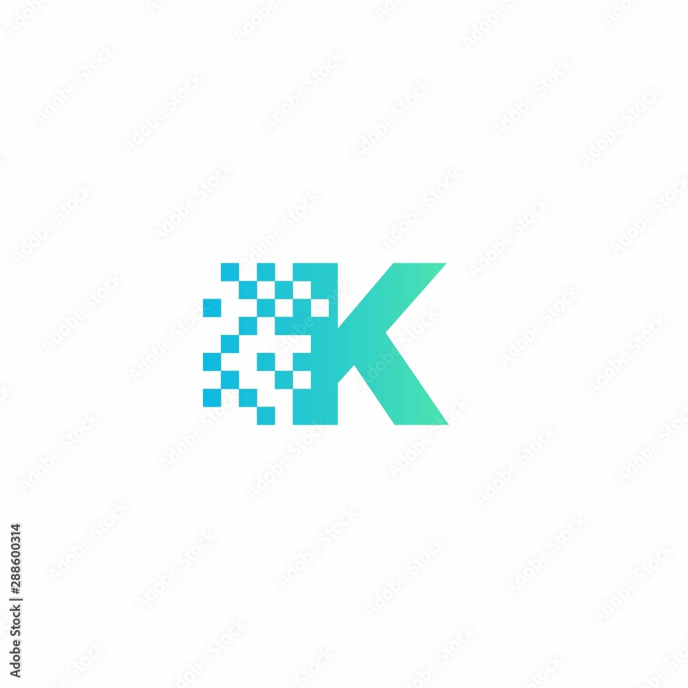 K Letter pixel logo design modern template Stock Vector | Adobe Stock