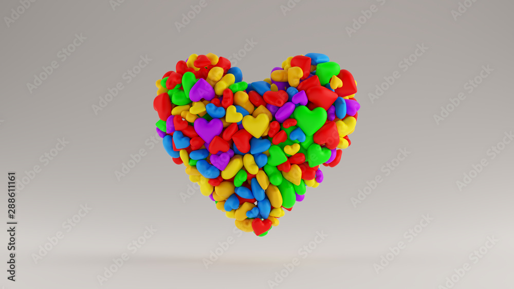 Large Multi Colored Heart Icon Made out of lots of Small Hearts Stock ...
