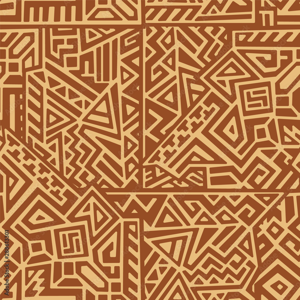 Creative ethnic style vector seamless pattern. Unique geometric vector ...