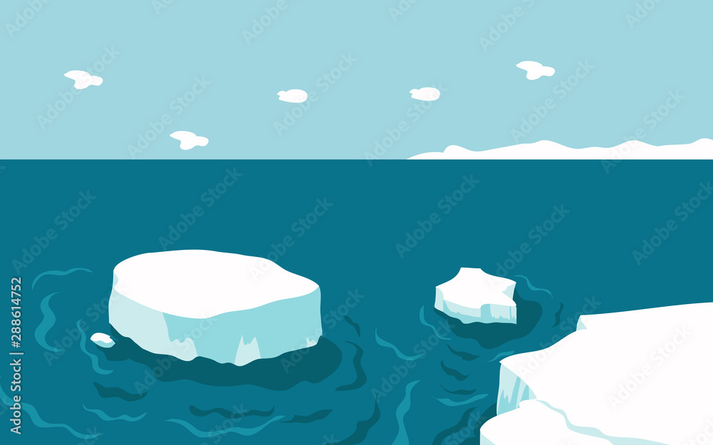 big, environment, glacier, antarctic, deep, cartoon, nature, climate ...