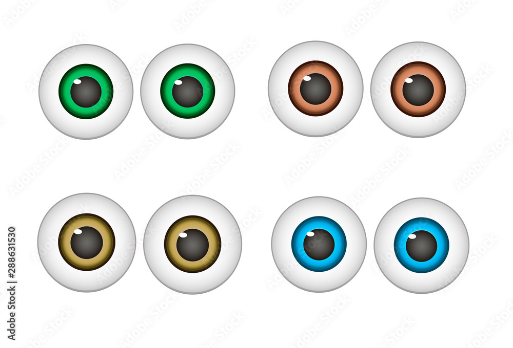 Set of cartoon eyes. Vector illustration Stock Vector | Adobe Stock