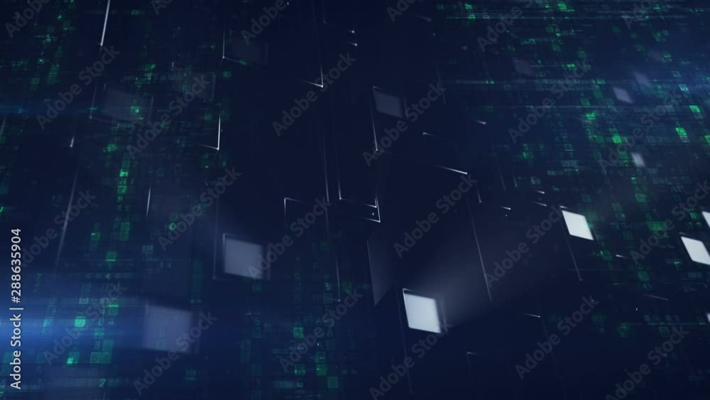 Sci-fi wall panel and digital matrix code. Futuristic technology ...