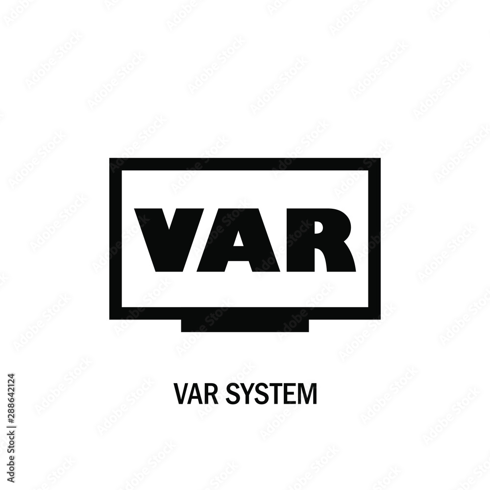 VAR system icon. VAR system symbol illustration. Linear style sign for ...