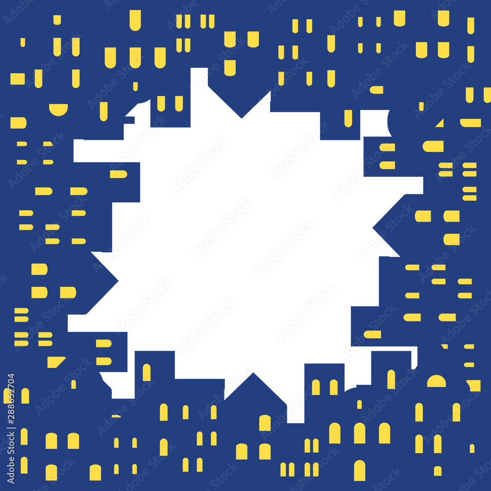 Frame city skyline illustration. Urban night landscape. Metropolis ...