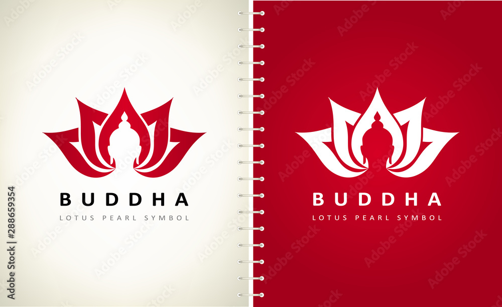 Buddha and lotus flower logo vector design Stock Vector | Adobe Stock