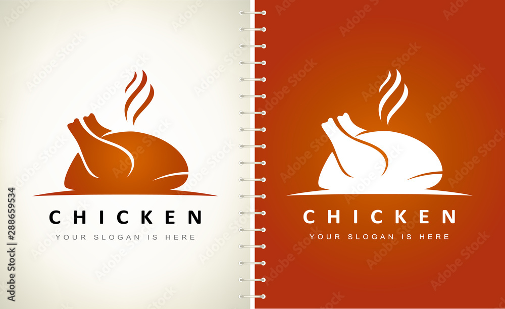 Roast chicken logo vector. Hen bird meat logo. Stock Vector | Adobe Stock