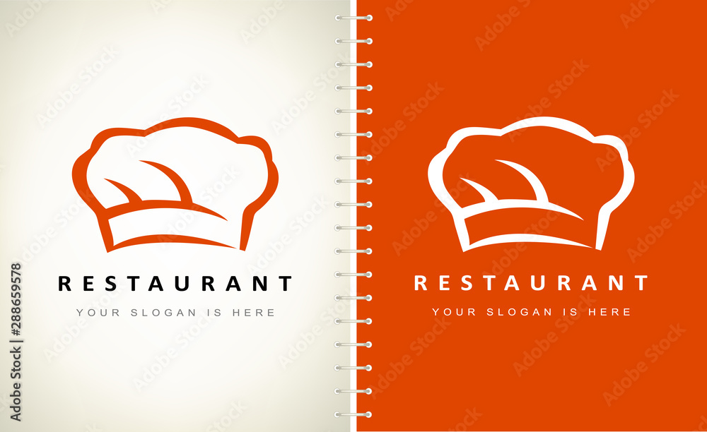 Restaurant logo design. Chef hat logo vector. Stock Vector | Adobe Stock