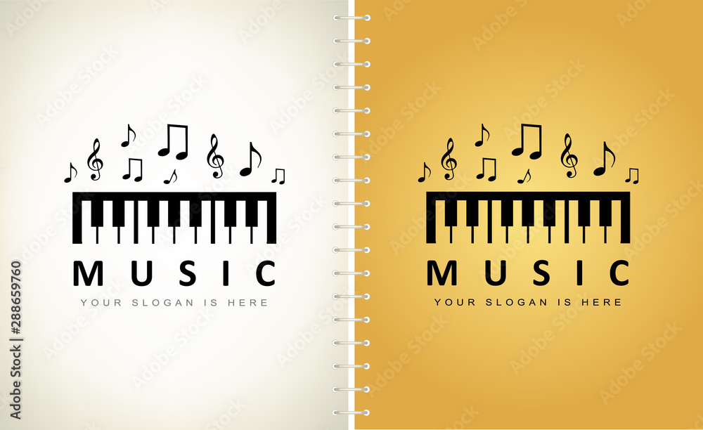 Piano keys and musical keys logo. Design music logo. Stock Vector ...