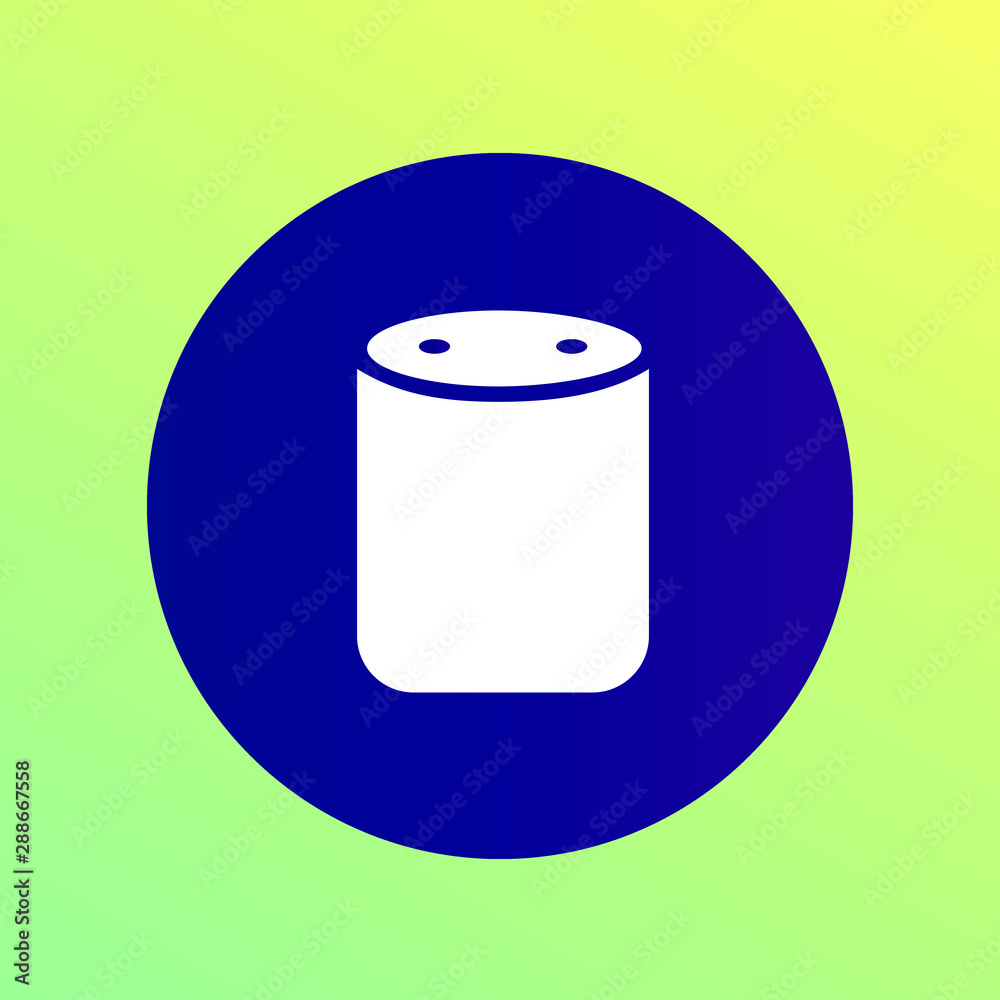 Voice assistance speaker concept vector flat icon. Voice assistant ...