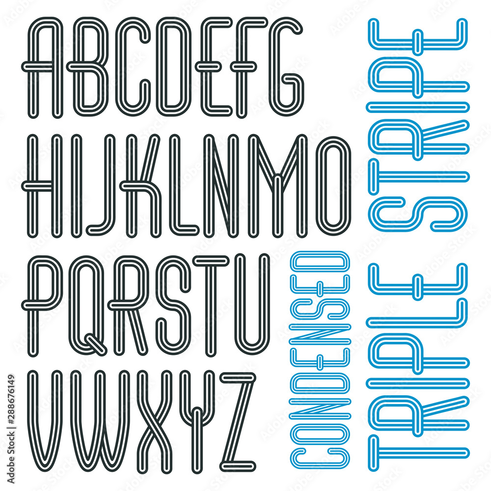 Vector funky capital English alphabet letters collection. Cool ...