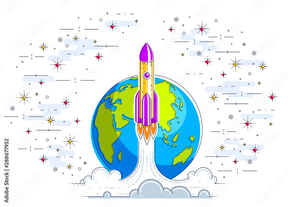 Space Rocket Launch Clipart