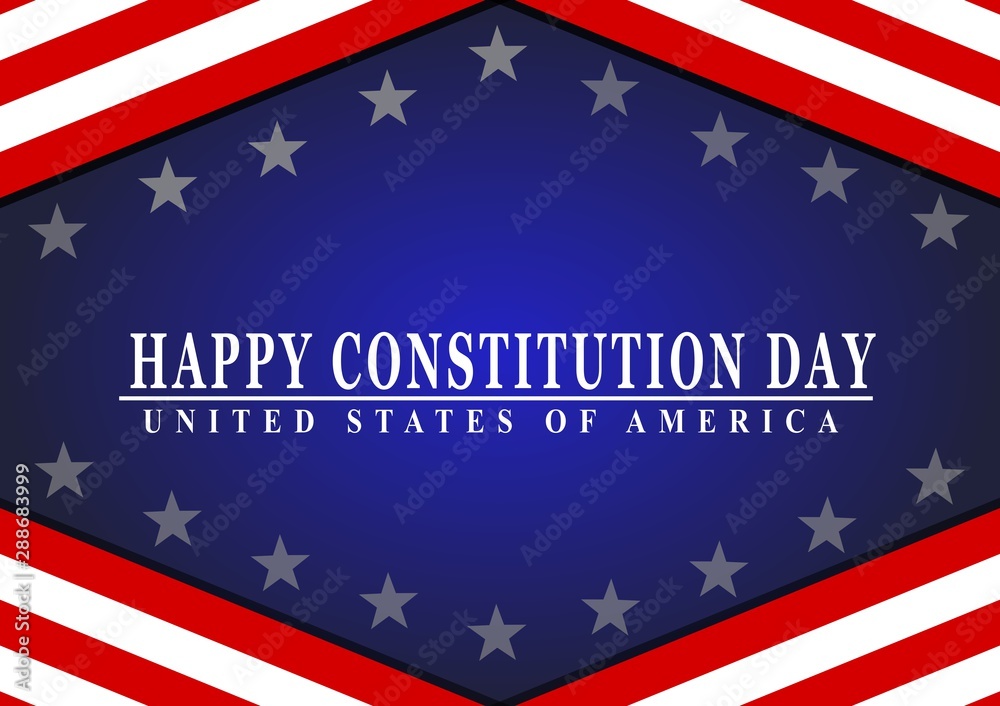 Constitution day badge logo icon. Flat illustration of constitution day ...