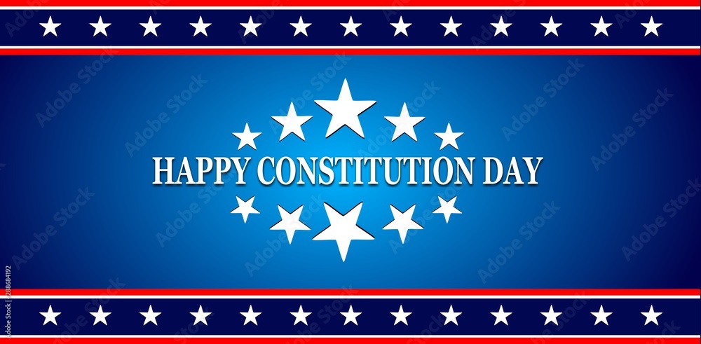 Constitution day badge logo icon. Flat illustration of constitution day ...