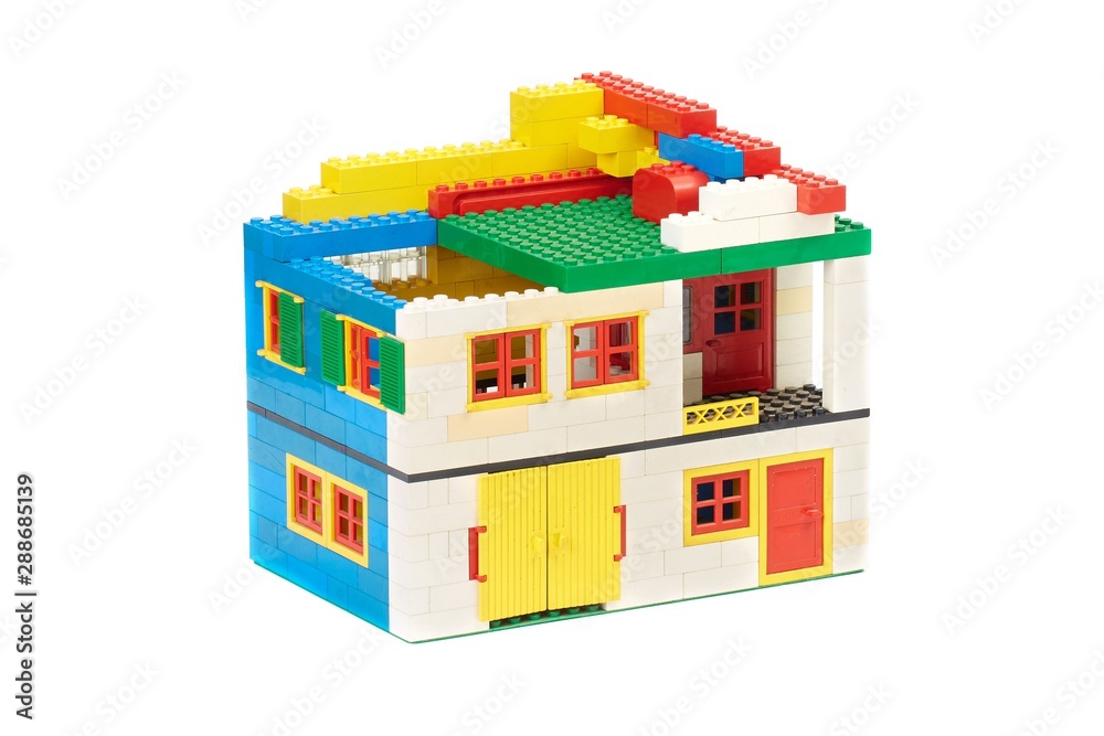 BUDAPEST, HUNGARY - OCTOBER 29, 2017: Lego house made of classic ...