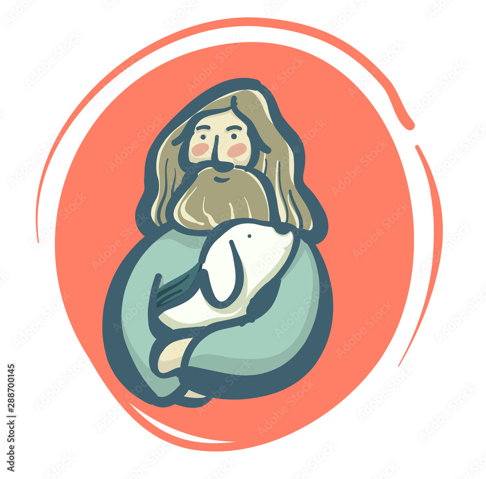 Jesus Christ, Messiah symbol of Christianity hand drawn vector. Stock ...