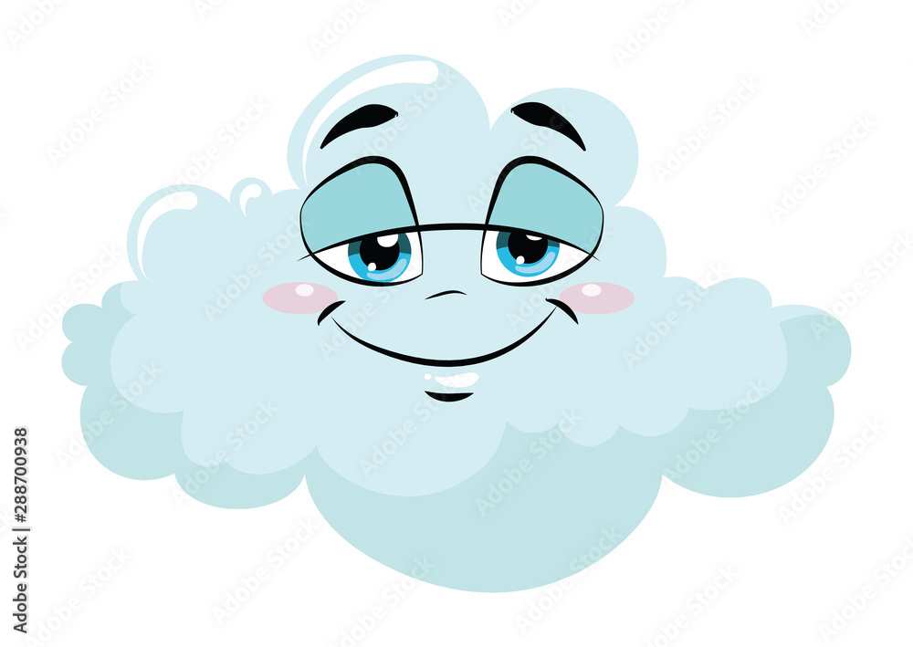 Cartoon cloud with a face. Vector illustration for a weather forecast ...