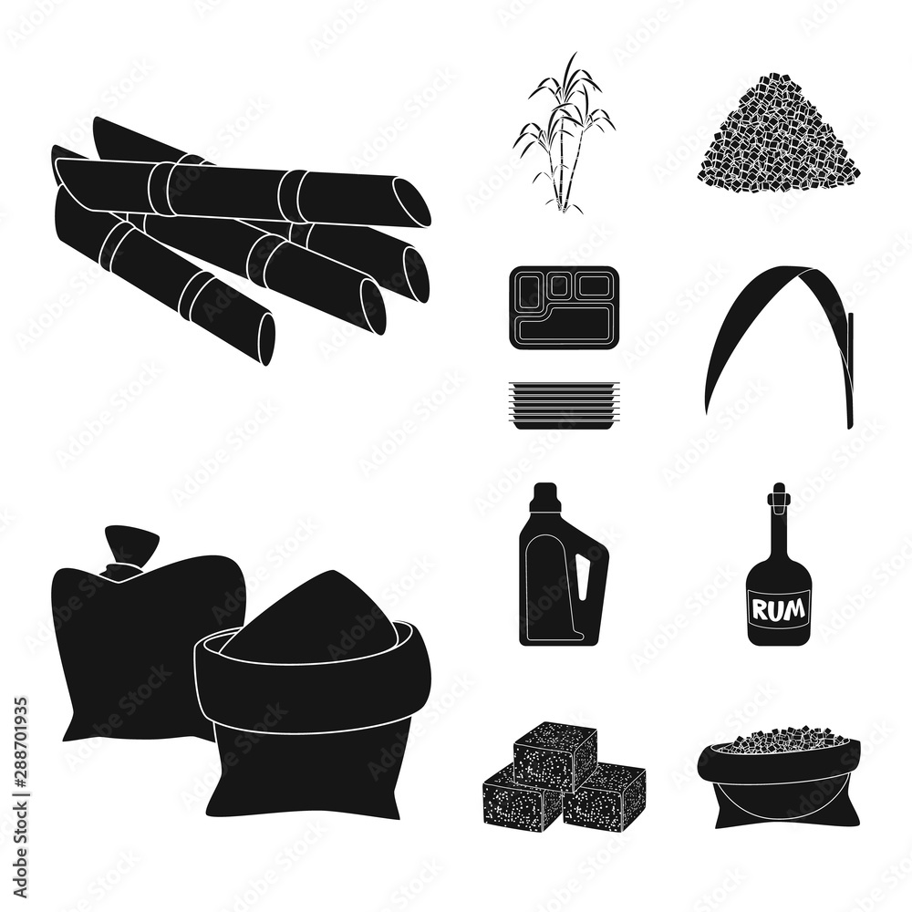 Vector illustration of sucrose and technology icon. Collection of ...