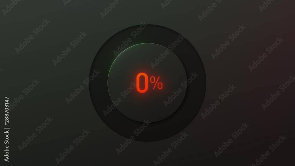 Vidéo Stock Red circular radial percentage progress ring on white ...