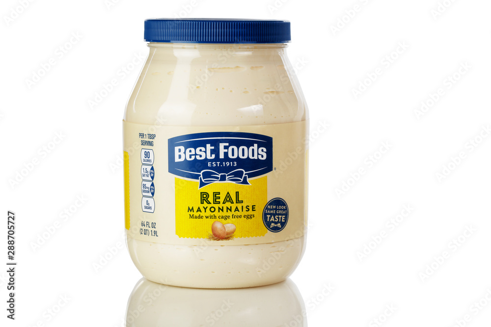 Best Foods real mayonnaise logo on plastic bottle isolated on white ...