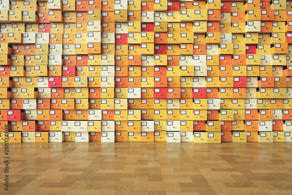 Data collection in colorful containers - 3D Rendering Stock Photo ...