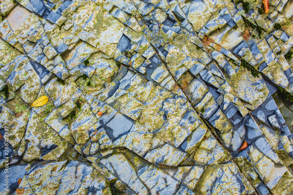 Closeup - beautiful structure of an ancient rock texture formation ...