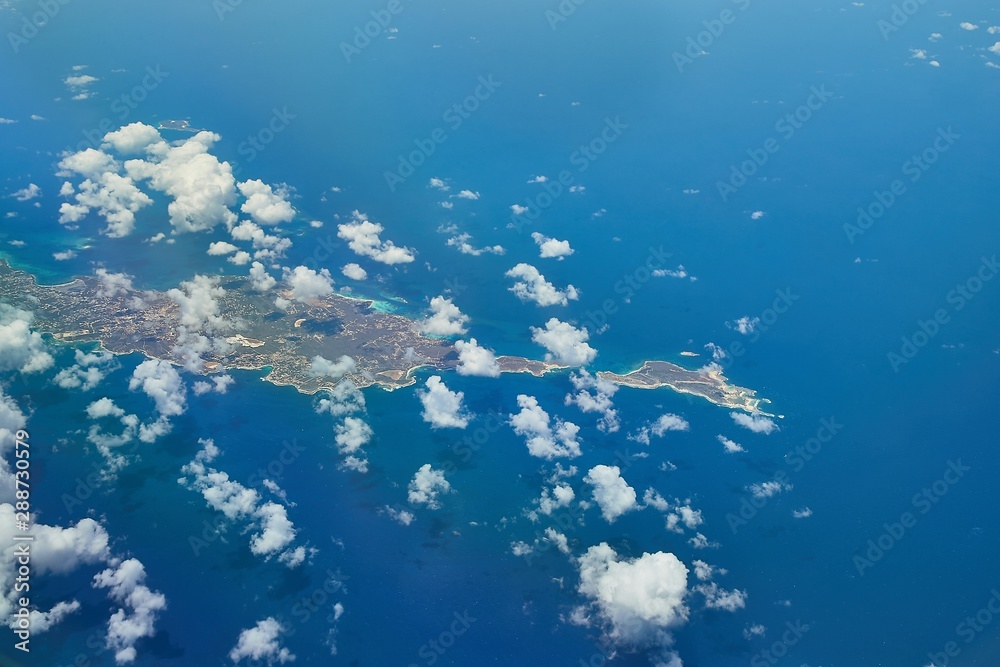 Flying over Anguilla in the Caribbean Sea, a British Overseas Territory ...