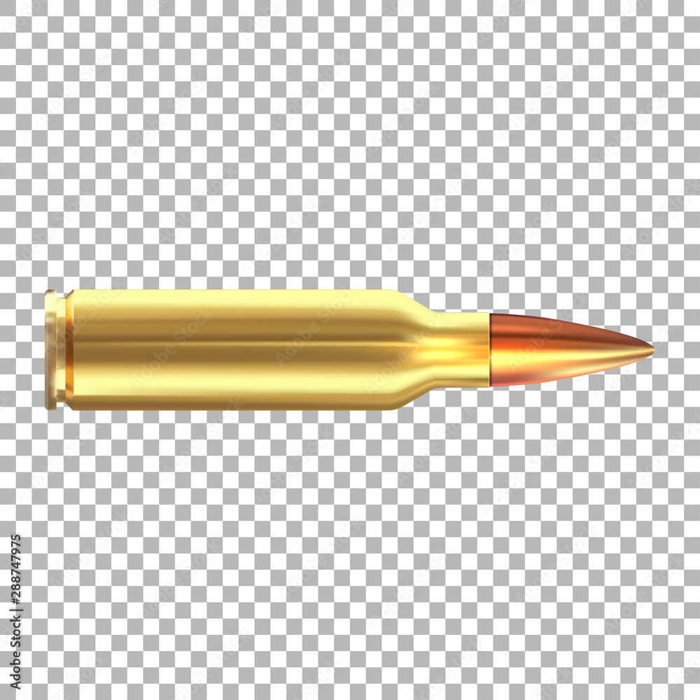 Vector 3d realistic rifle bullet isolated on transparent background ...