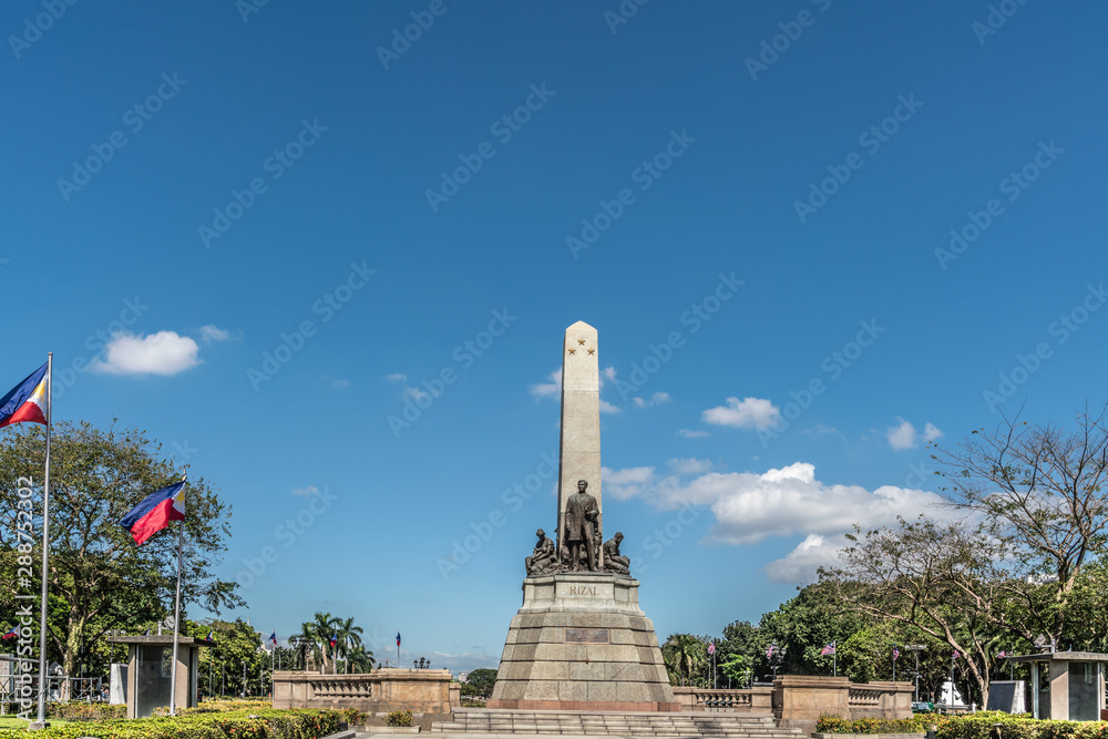Manila, Philippines - March 5, 2019: Wide landscape shot of Obelisk ...