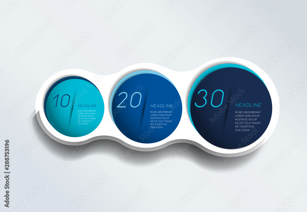 Three steps elements bubble chart, scheme, diagram. Infographic ...