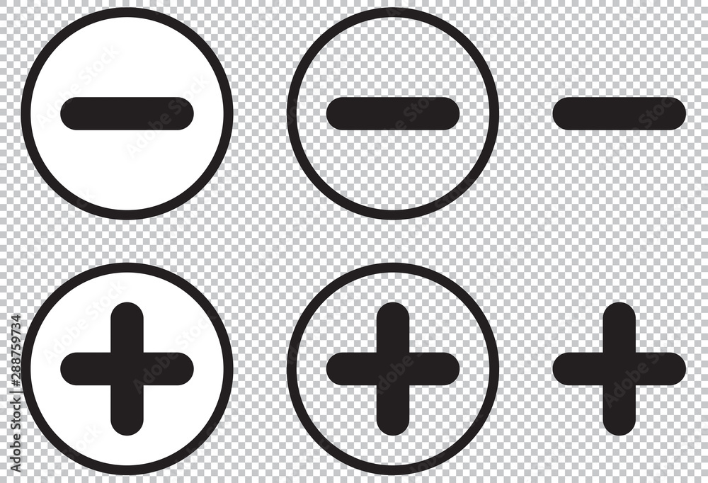 SIGNES PLUS ET MOINS Stock Vector | Adobe Stock