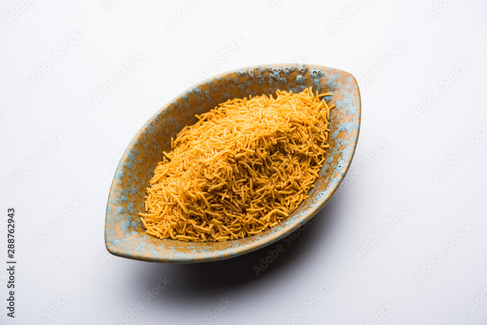 Aloo Bhujiya or Potato Bhujia also known as Namkeen sev. Popular ...