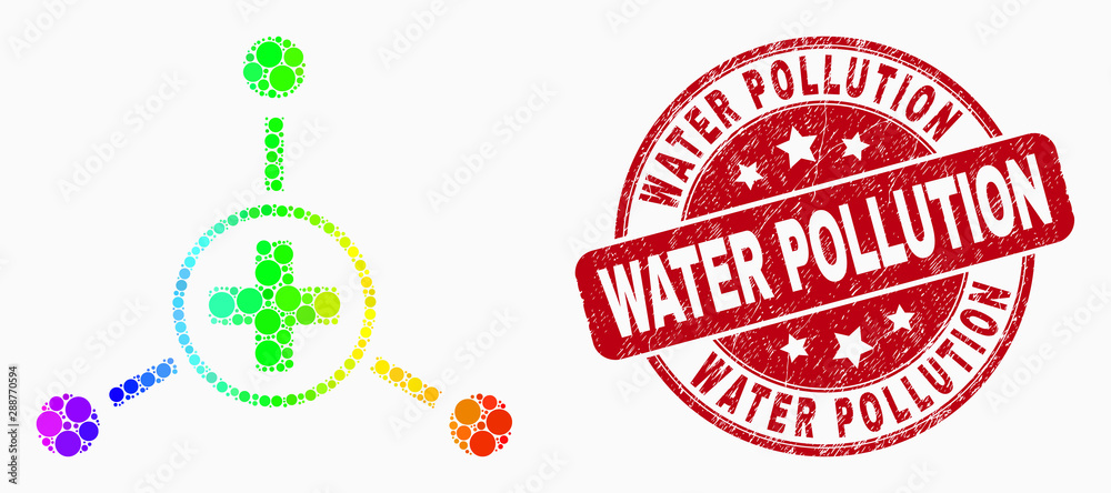 Pixelated rainbow gradiented medical center links mosaic pictogram and ...