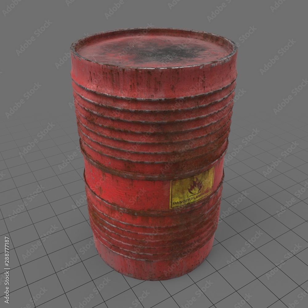 Old red barrel Stock 3D asset | Adobe Stock