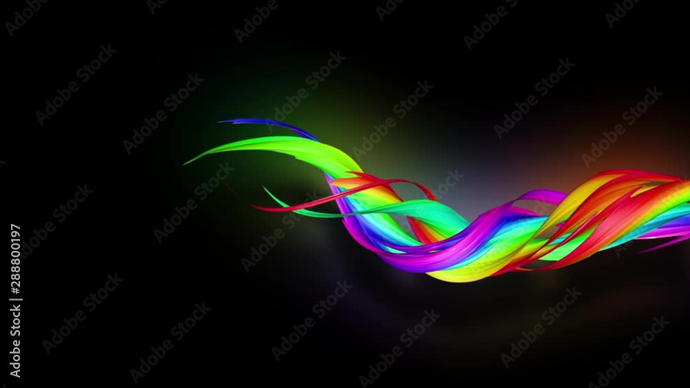 a stream of colored ribbons sweeps past the camera. rainbow-colored ...