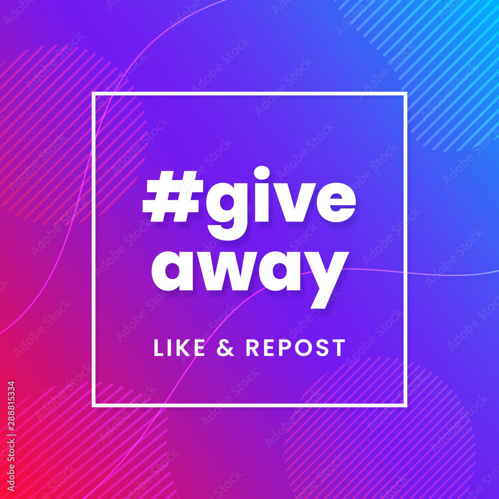 Simple modern trendy giveaway background for social media poster ...