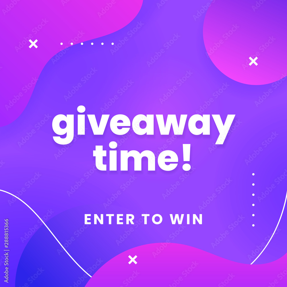 giveaway time modern trendy background for social media poster template ...