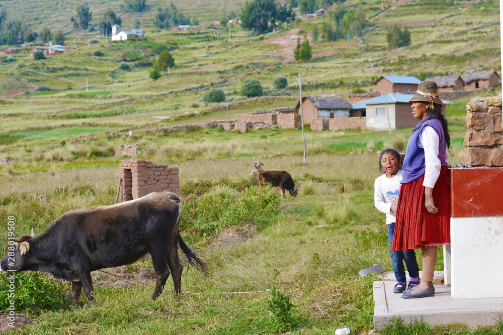 Native american farmer family. Beautiful landscape. Stock Photo | Adobe ...