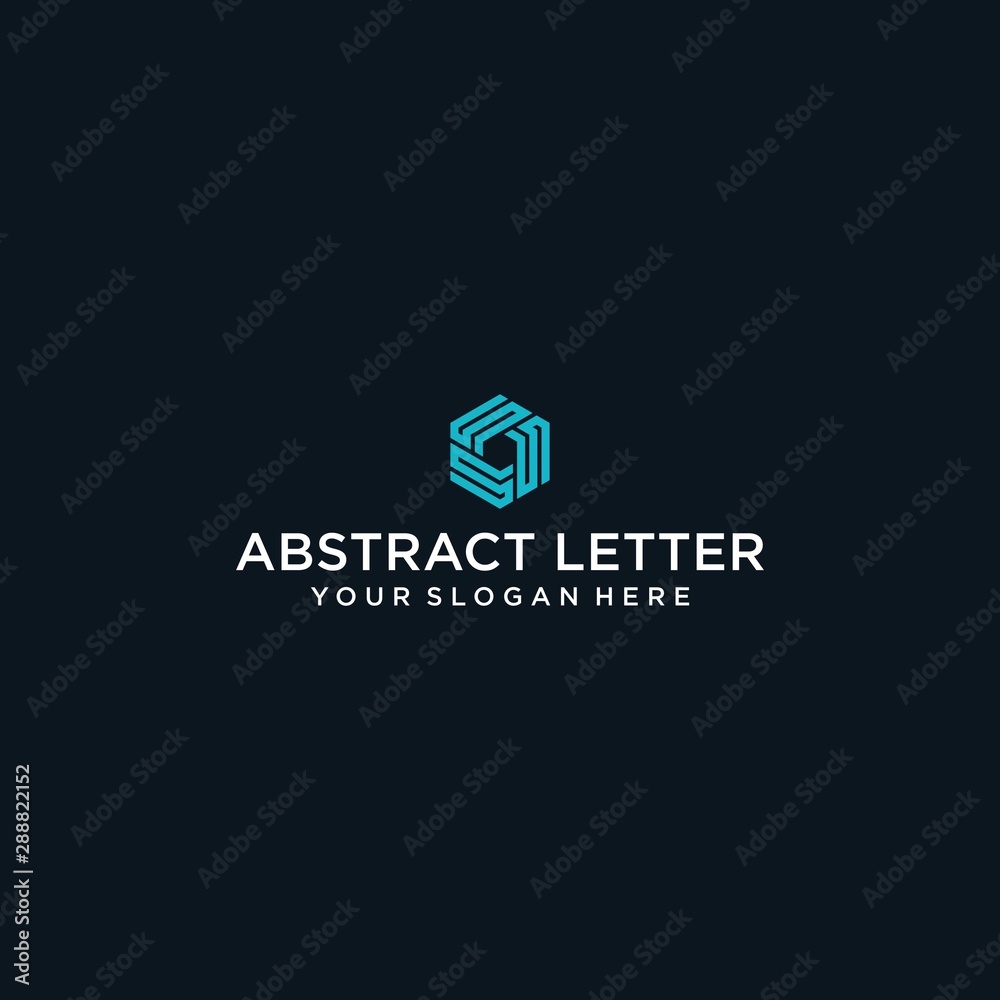 the creative design lines the SSS hexagon shape and the cube logo with ...