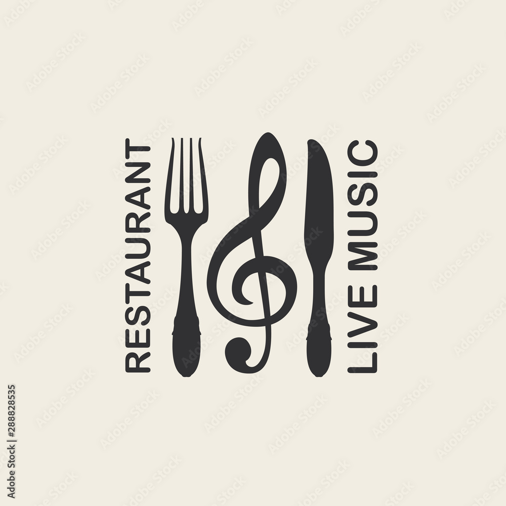 Vector menu or banner for restaurant with live music decorated with ...
