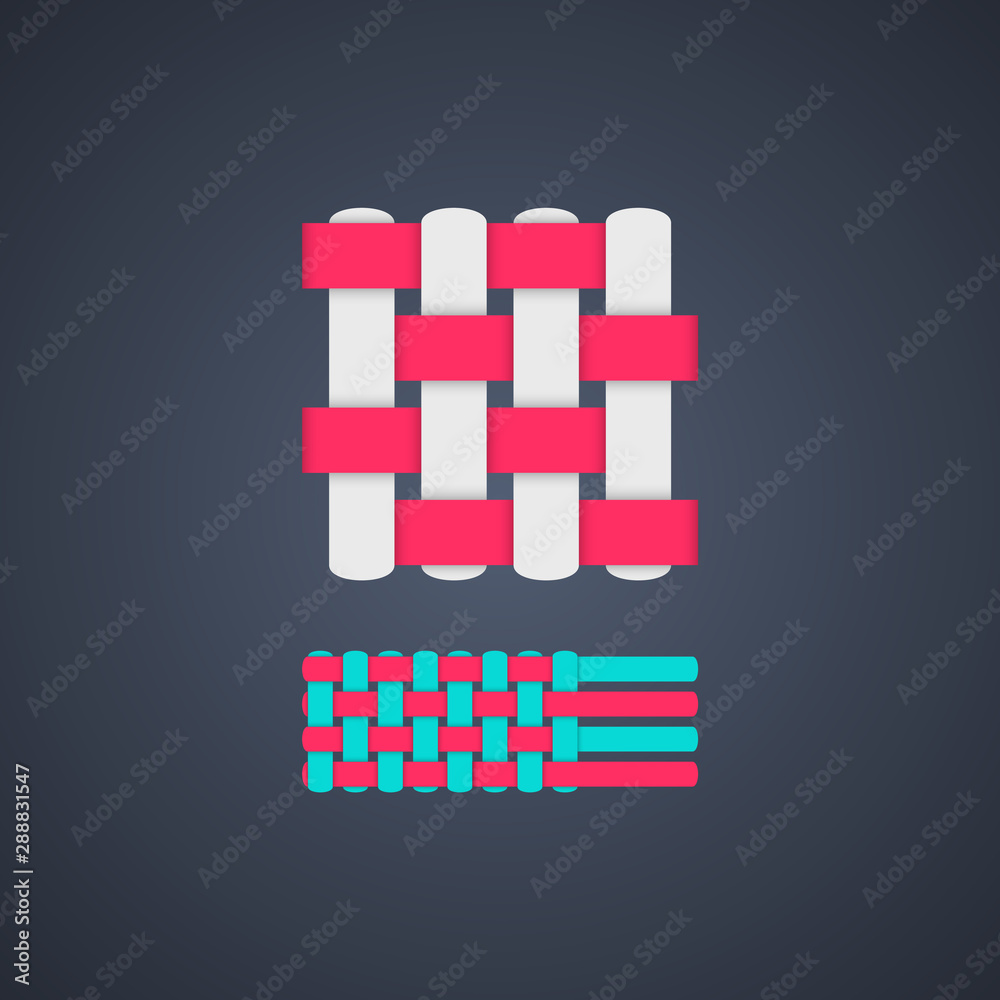 Pattern of weaving from intersecting threads. Vector illustration ...