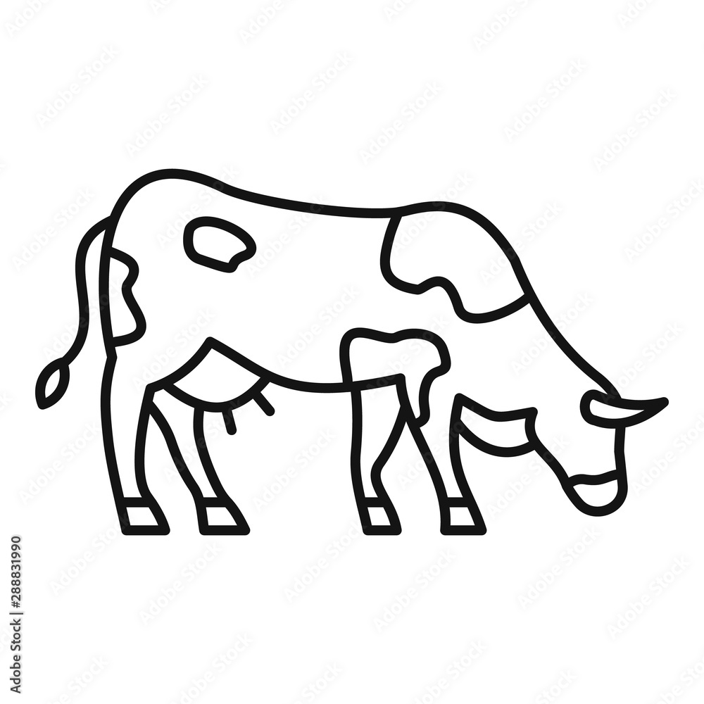 Farm cow icon. Outline farm cow vector icon for web design isolated on ...